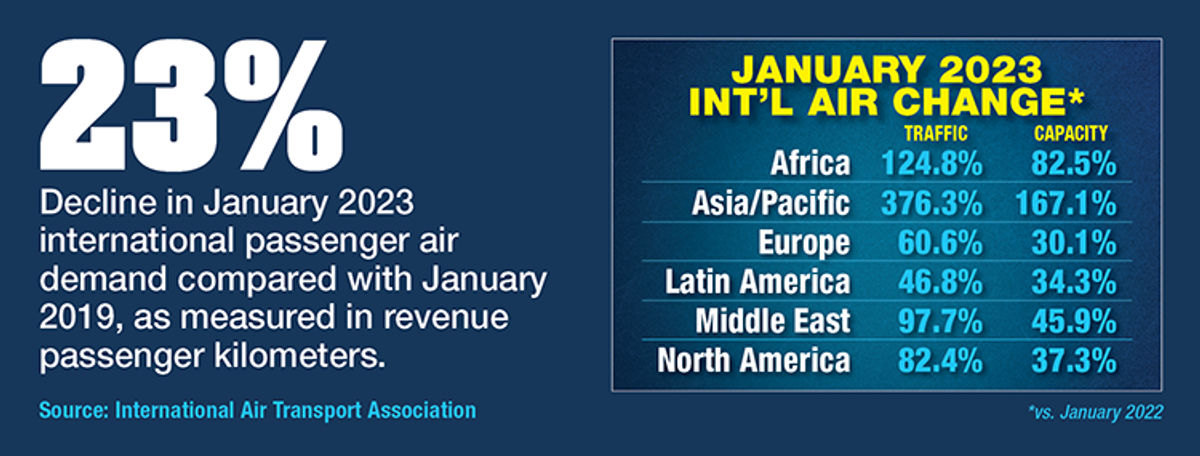 IATA: January International Air Traffic, Capacity Rise Year Over Year ...