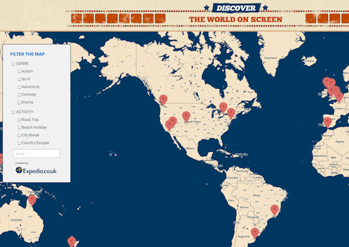 Explore Wonderful World Of Movies With Expedia's Interactive Map ...