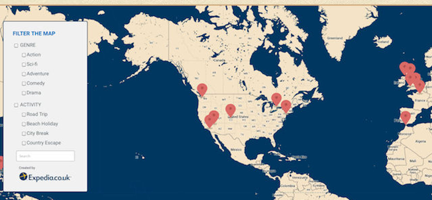 Explore Wonderful World Of Movies With Expedia's Interactive Map ...