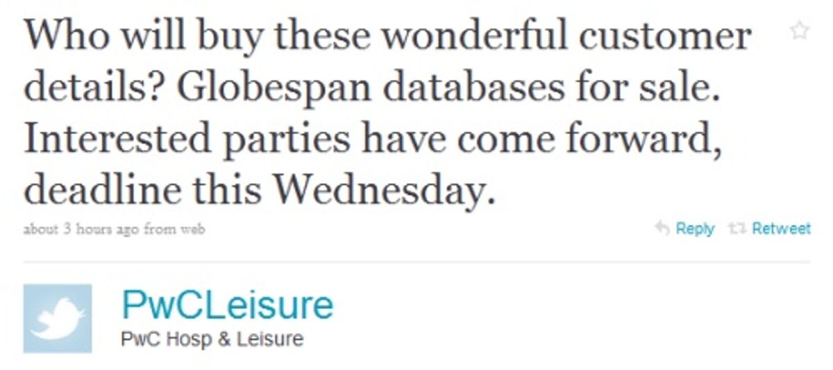 Is it right that PricewaterhouseCoopers can sell FlyGlobespan customer ...