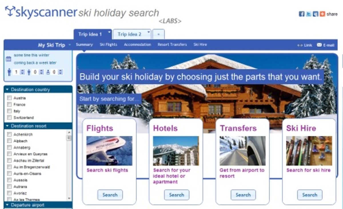 Skyscanner takes covers off ski trip planning experiment | PhocusWire