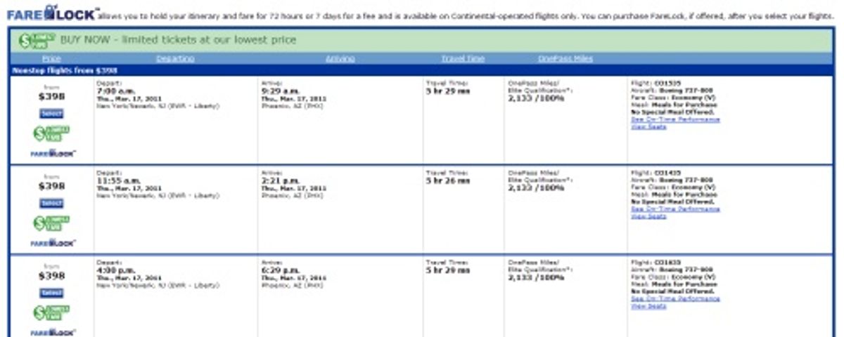 Airfare increases? Continental removes worries with FareLock | PhocusWire