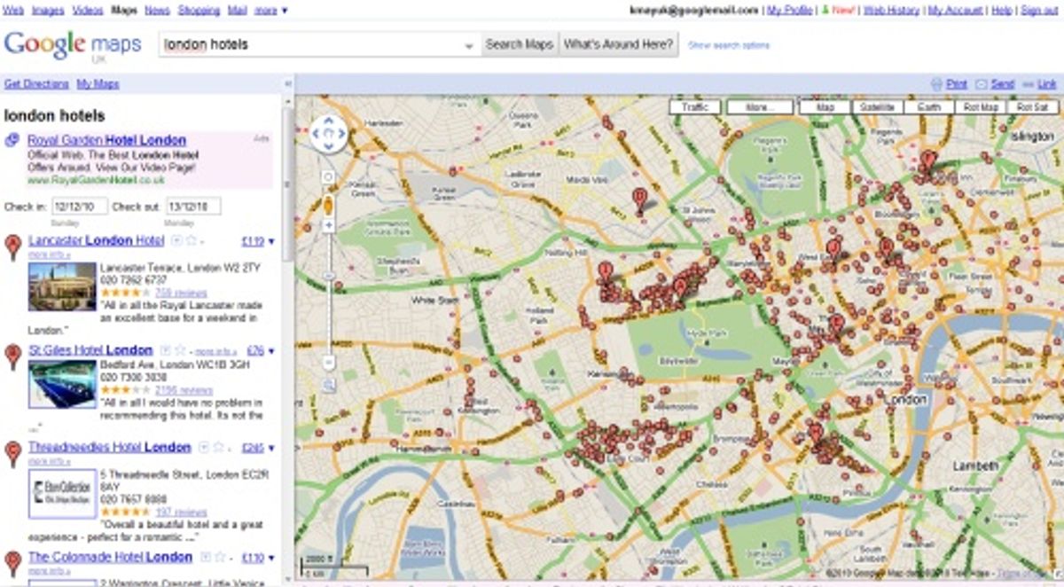 Google Maps with hotel prices and date search now running in the UK ...
