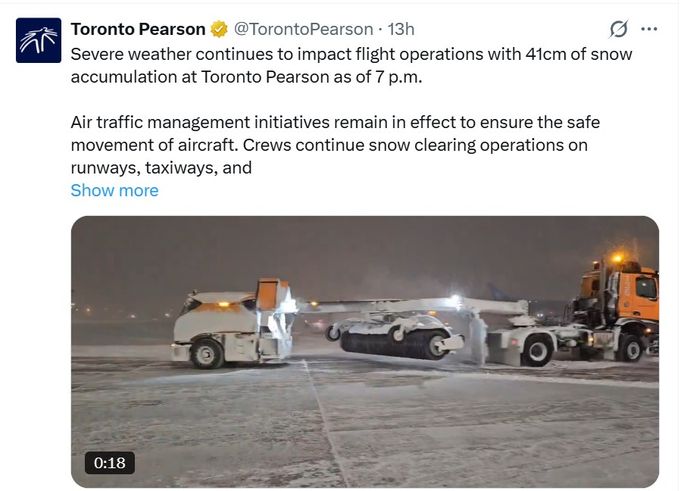 Historic Snowstorm Throws Toronto Pearson Travel Into Turmoil ...