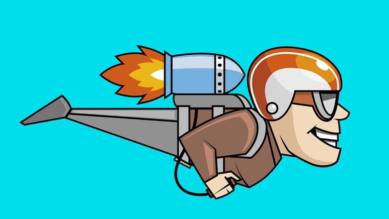 jetpack man cartoon