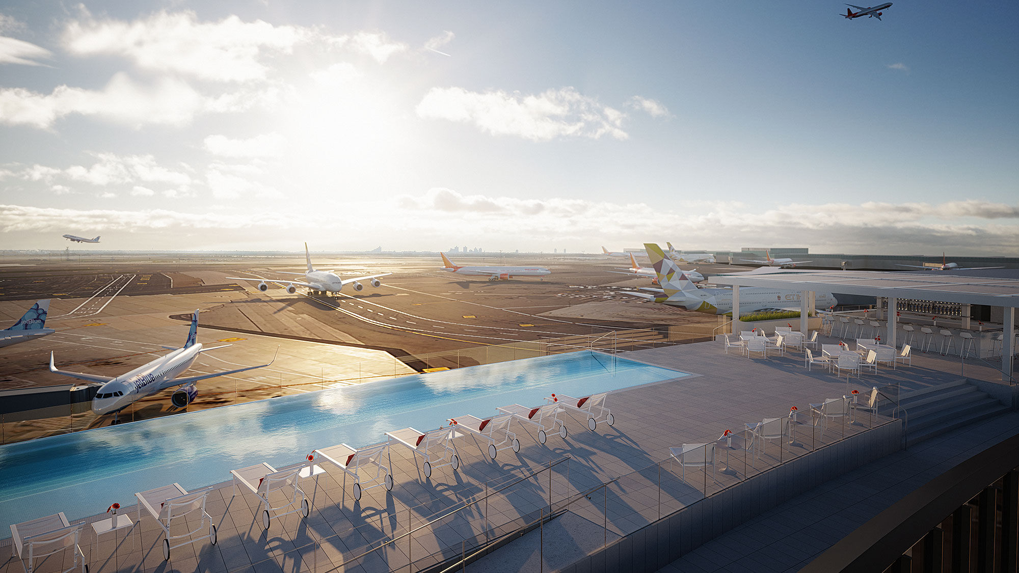 TWA Hotel rooftop pool to overlook busy runway: Travel Weekly