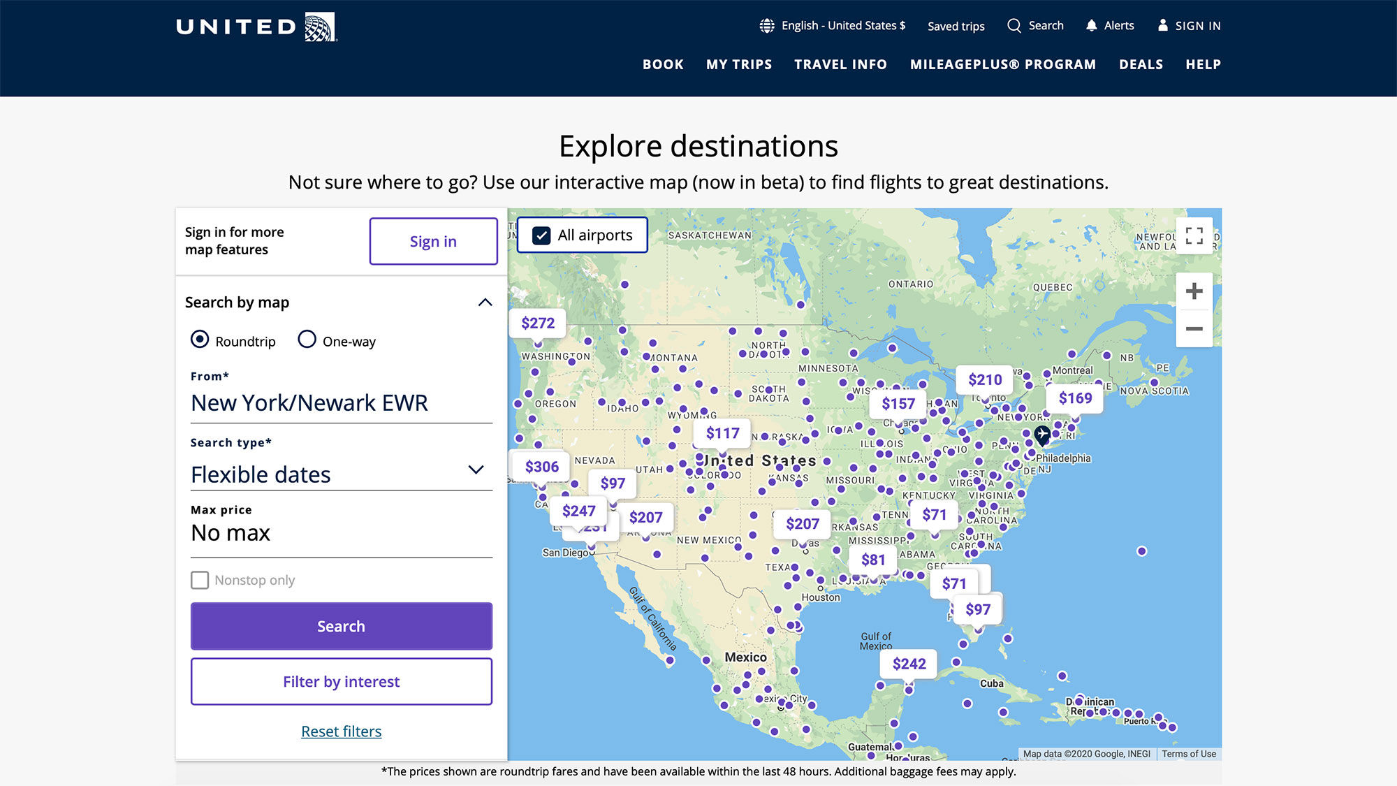 United map simplifies price comparisons to leisure destinations: Travel ...