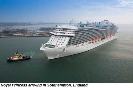Onboard the Royal Princess, awaiting the festivities: Travel Weekly