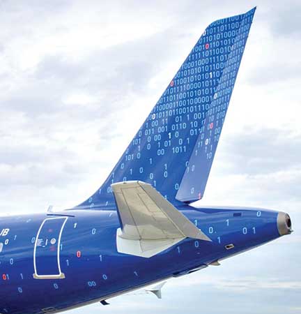 JetBlue highlights Wi-Fi with binary-code livery: Travel Weekly